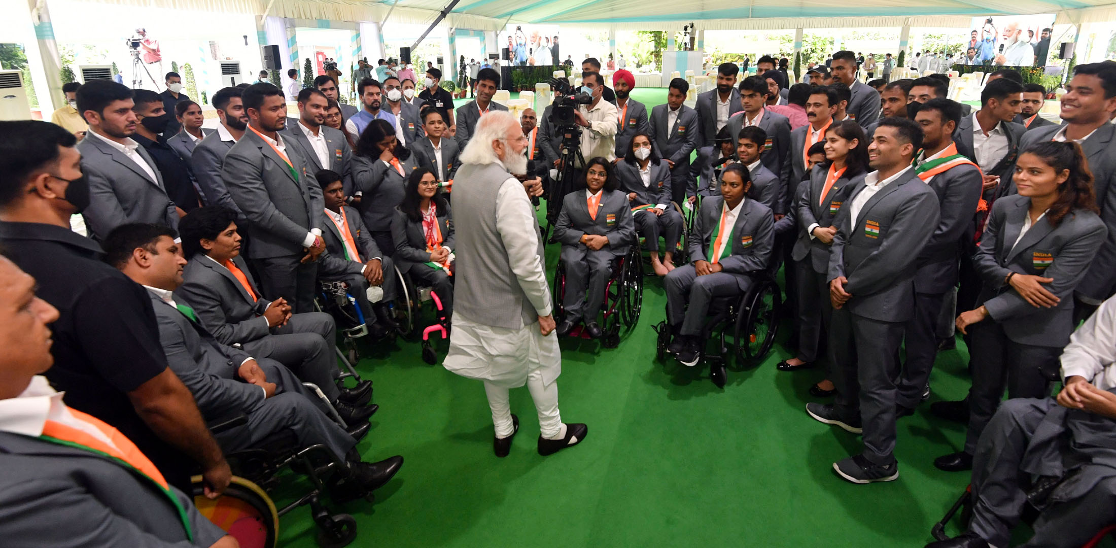 PM Hosts Indian Paralympic Contingent At His Residence Prime Minister PM Hosts Indian Paralympic Contingent At His Residence Prime Minister